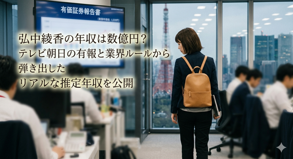 弘中綾香の年収は数億円？テレビ朝日の有報と業界ルールから推定 | ツガヤ式”時代を乗り切る”雑記帳